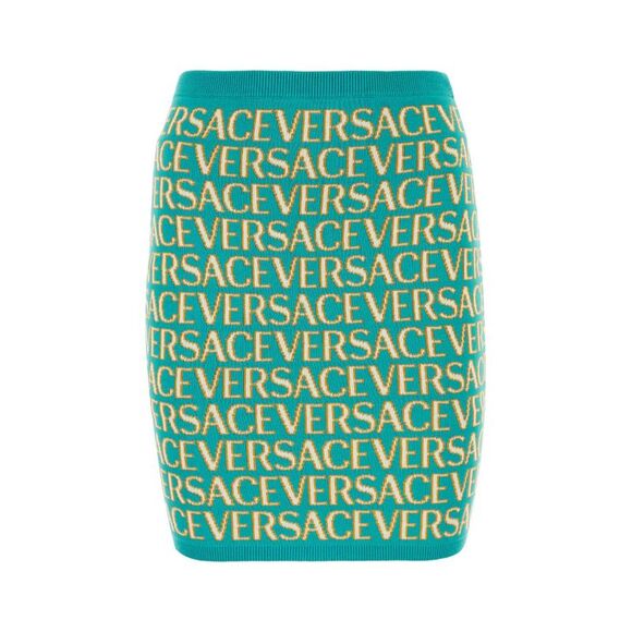 Versace | Skirts | Versace Embroidered Stretch Cotton Blend Versace ...